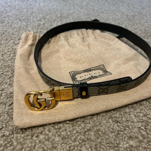 Gucci | Accessories | Authentic Gucci Belt Gg Marmont Reversible Thin ...